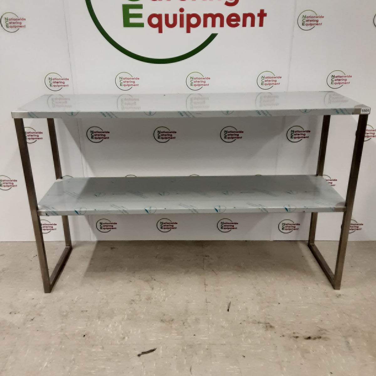New/Un-Used Stainless Steel Two Tier Tabletop Shelving Unit, 165x50cm ...