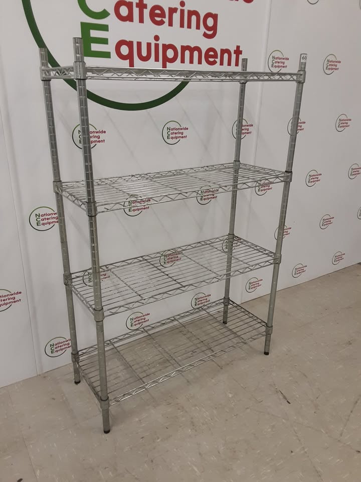 Wire Shelving Unit-Chrome, Four Tier, 91x35cm (NCE6082) – Nationwide ...