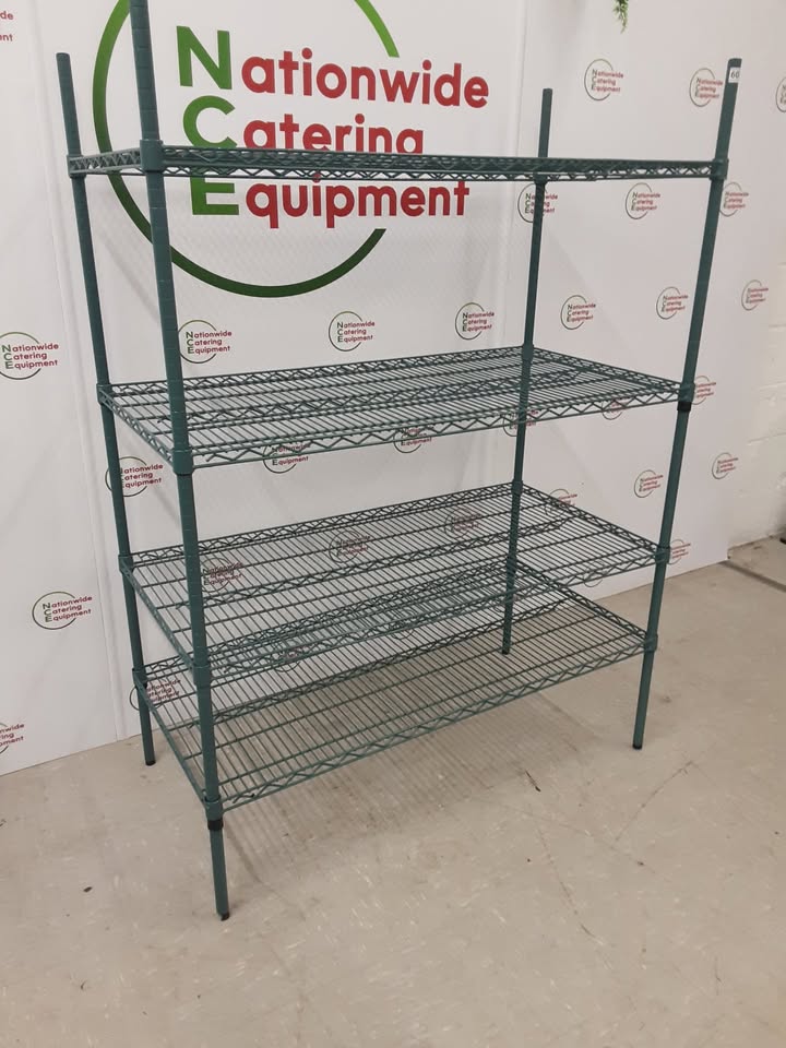 Wire Shelving Unit, PVC Coated, Four Tier, 122x61cm (NCE6083 ...