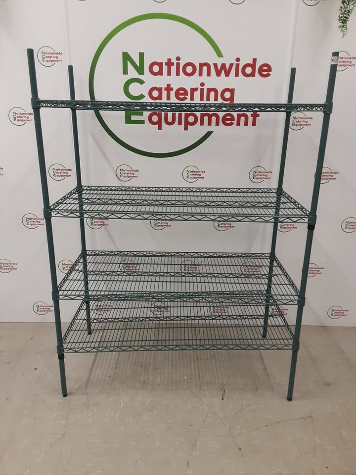 Wire Shelving Unit, PVC Coated, Four Tier, 122x61cm (NCE6083 ...