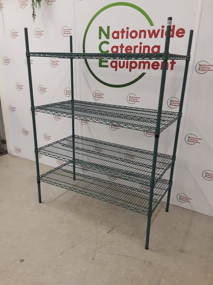 Wire Shelving Unit, PVC Coated, Four Tier, 122x61cm (NCE6083 ...