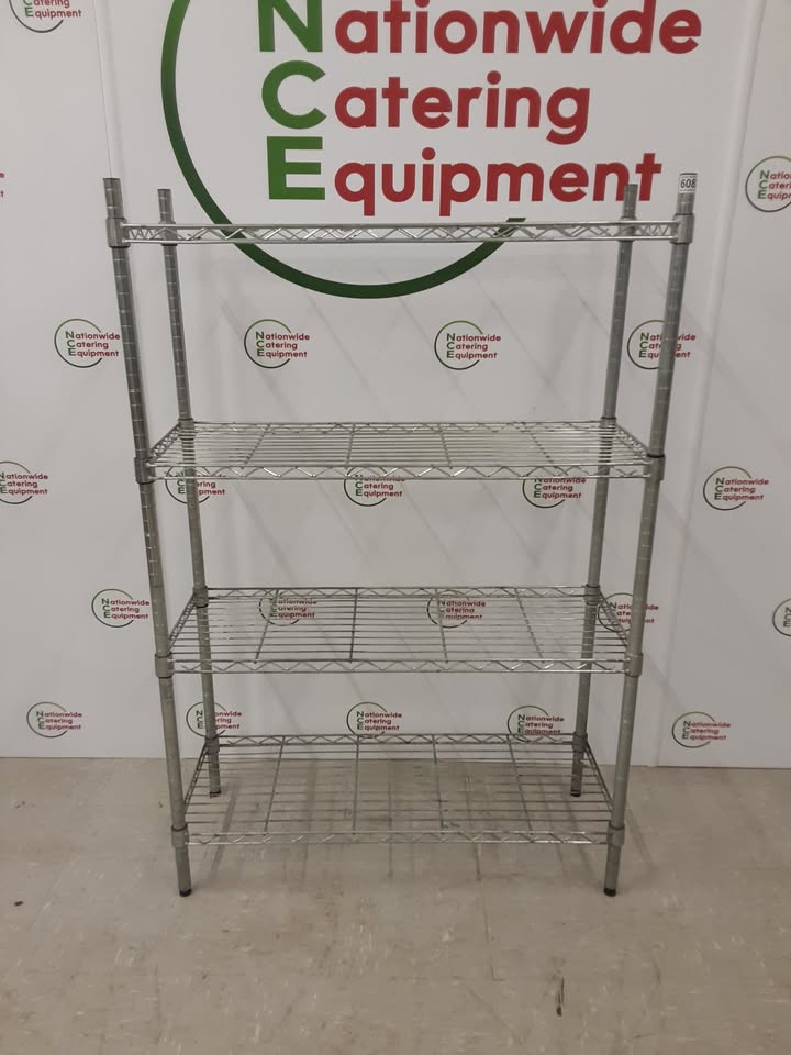 Wire Shelving Unit-Chrome, Four Tier, 91x35cm (NCE6082) – Nationwide ...