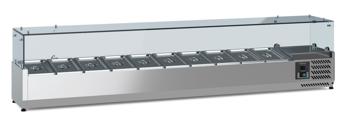 NEW Ecofrost Tabletop Toppings Fridge With Glass Surround. 10x1/4GN ...