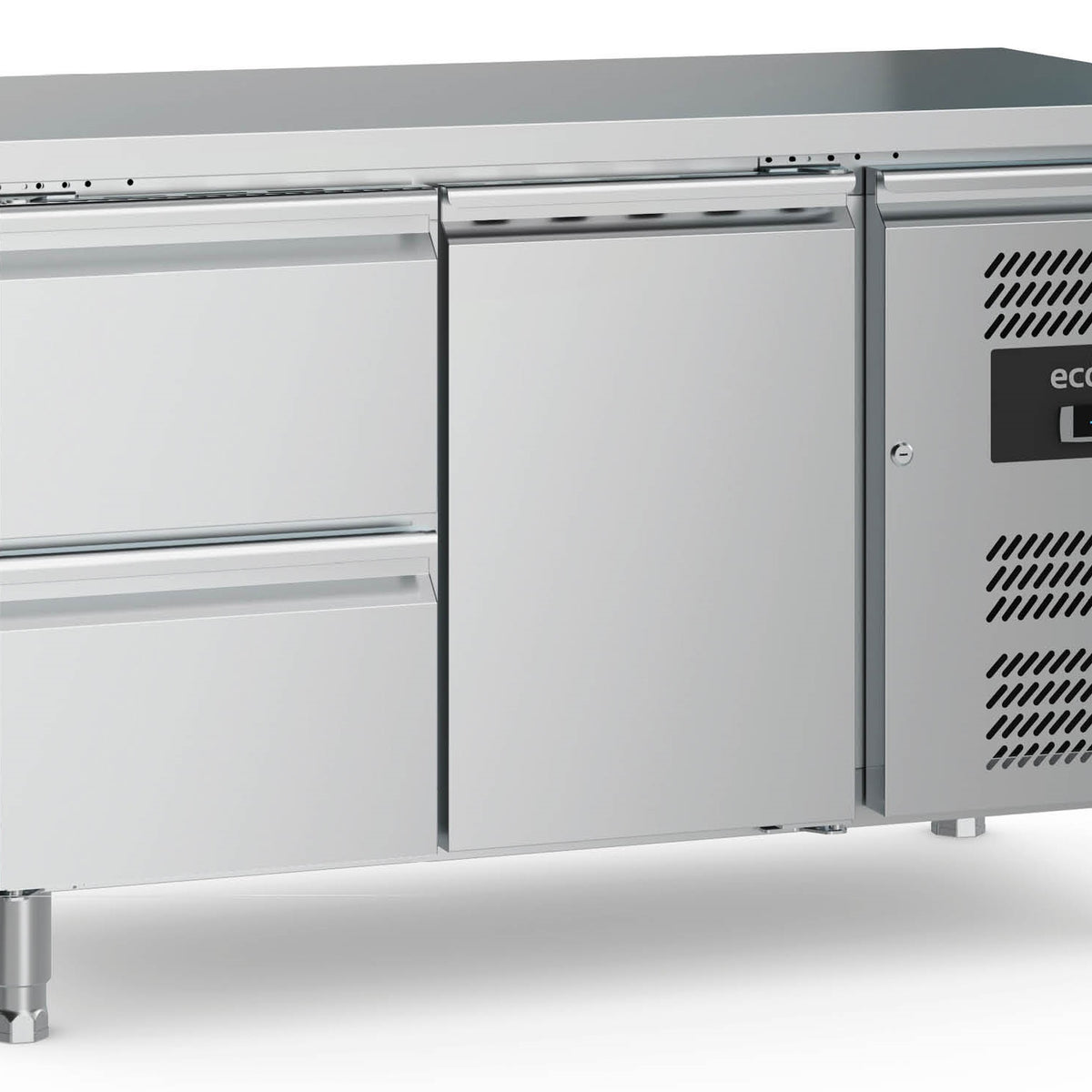 Ecofrost One Door/Two Drawer Counter Fridge With Adjustable Feet, 136c ...